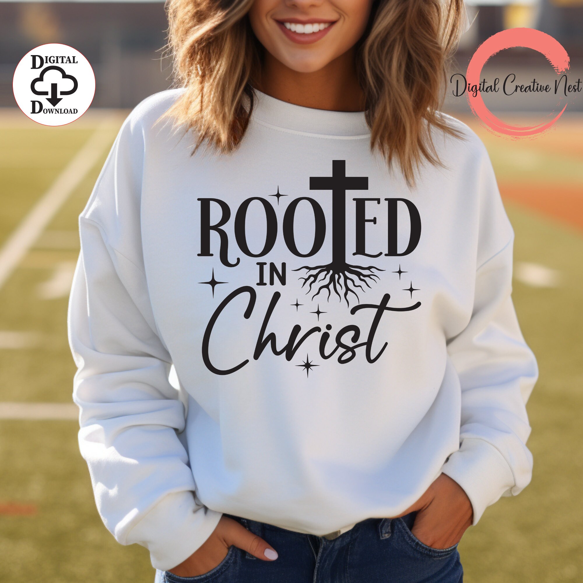 Rooted in Christ SVG, Christian Cross SVG, Bible Verse Svg, Prayer Cut ...