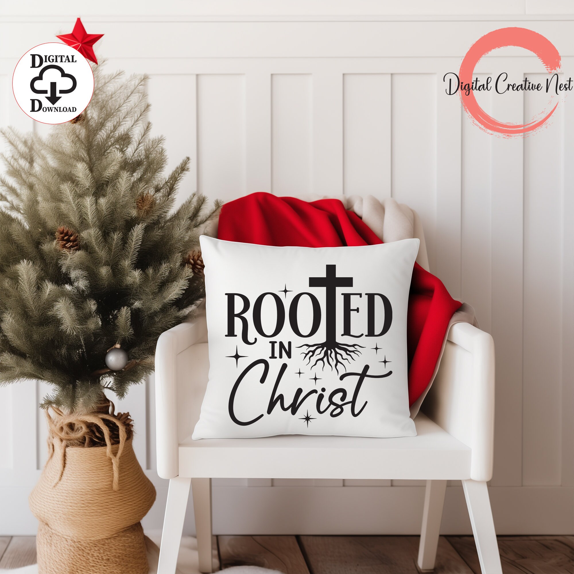 Rooted in Christ SVG, Christian Cross SVG, Bible Verse Svg, Prayer Cut ...