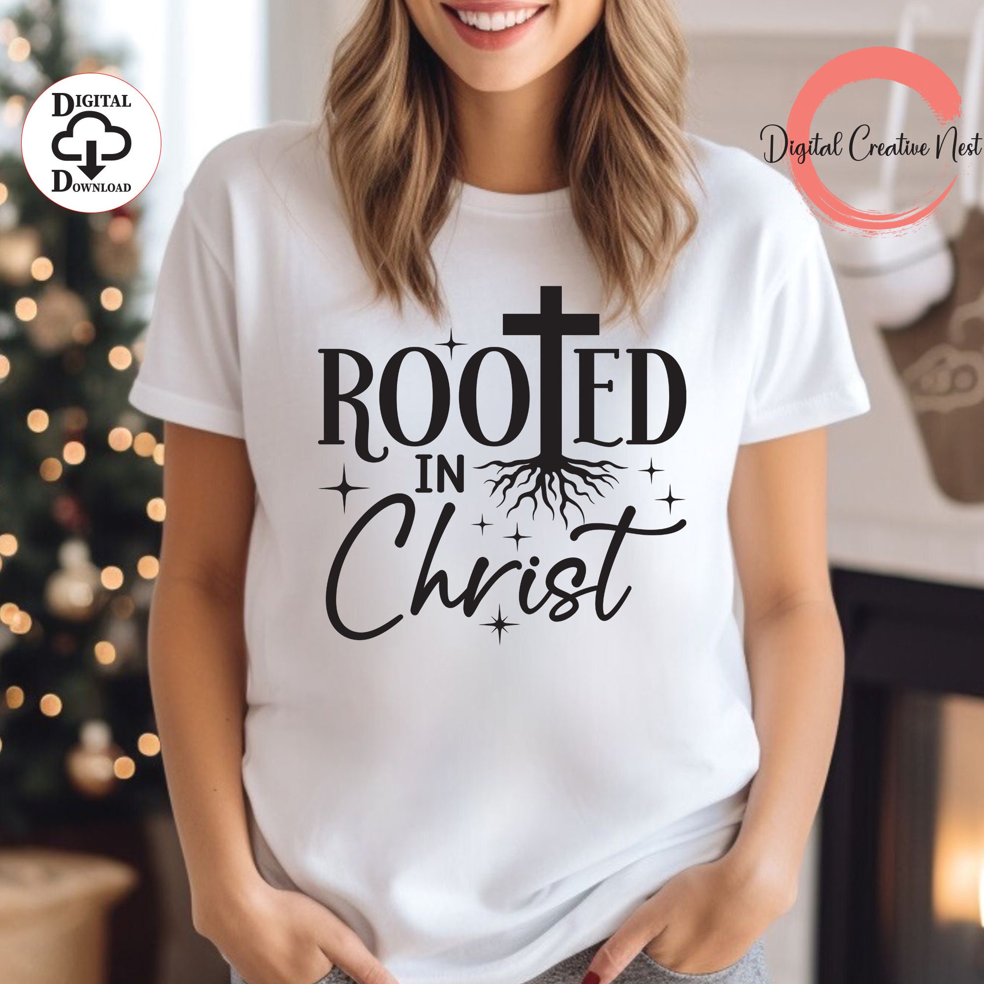 Rooted in Christ SVG, Christian Cross SVG, Bible Verse Svg, Prayer Cut ...