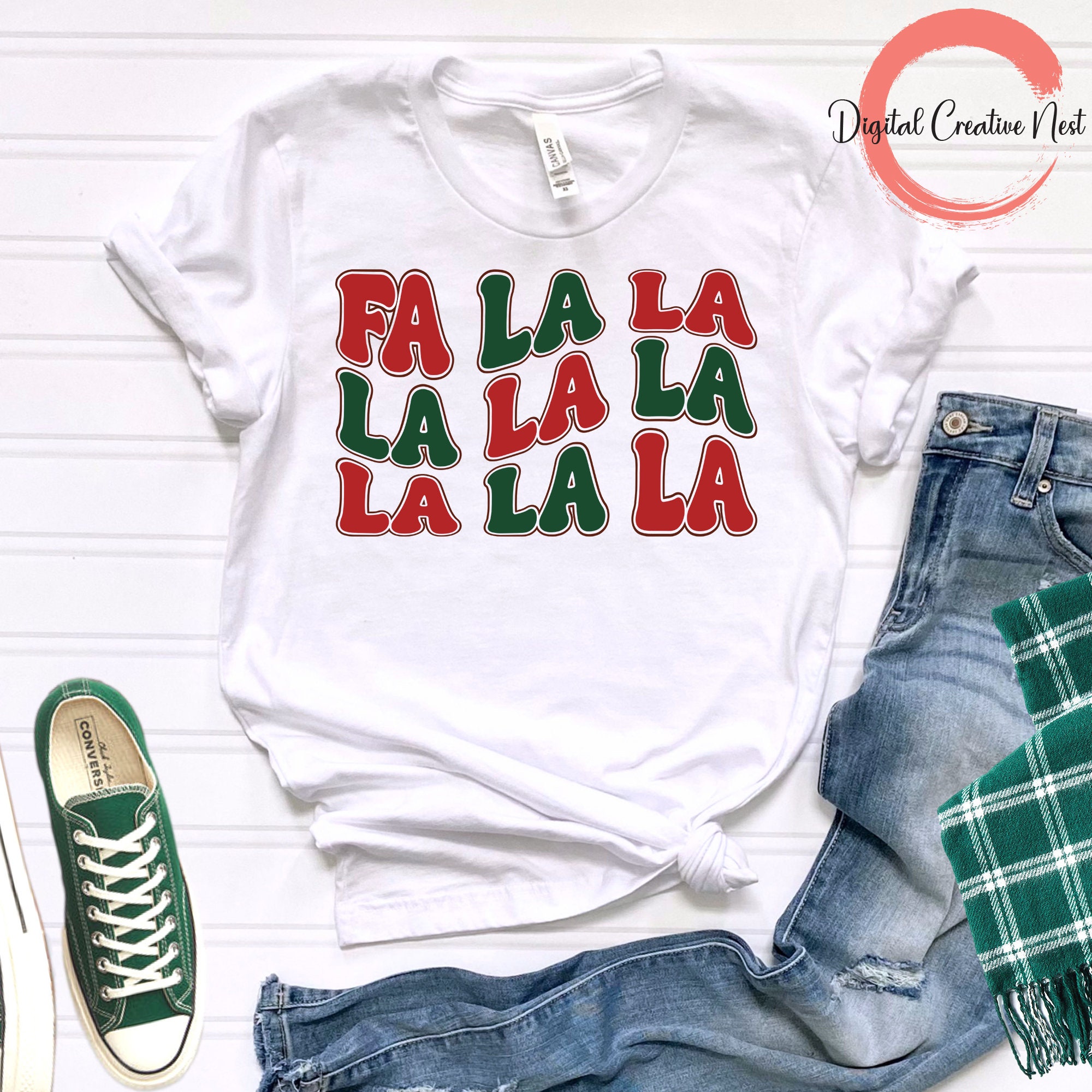 Fa La La Retro SVG, Holiday Svg, Retro Christmas Quotes SVG, Christmas ...