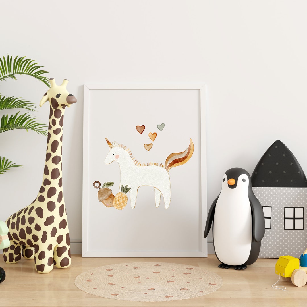 Unicorn Boho Doodle Nursery Digital Print Cute Nursery Wall Decor Boho ...