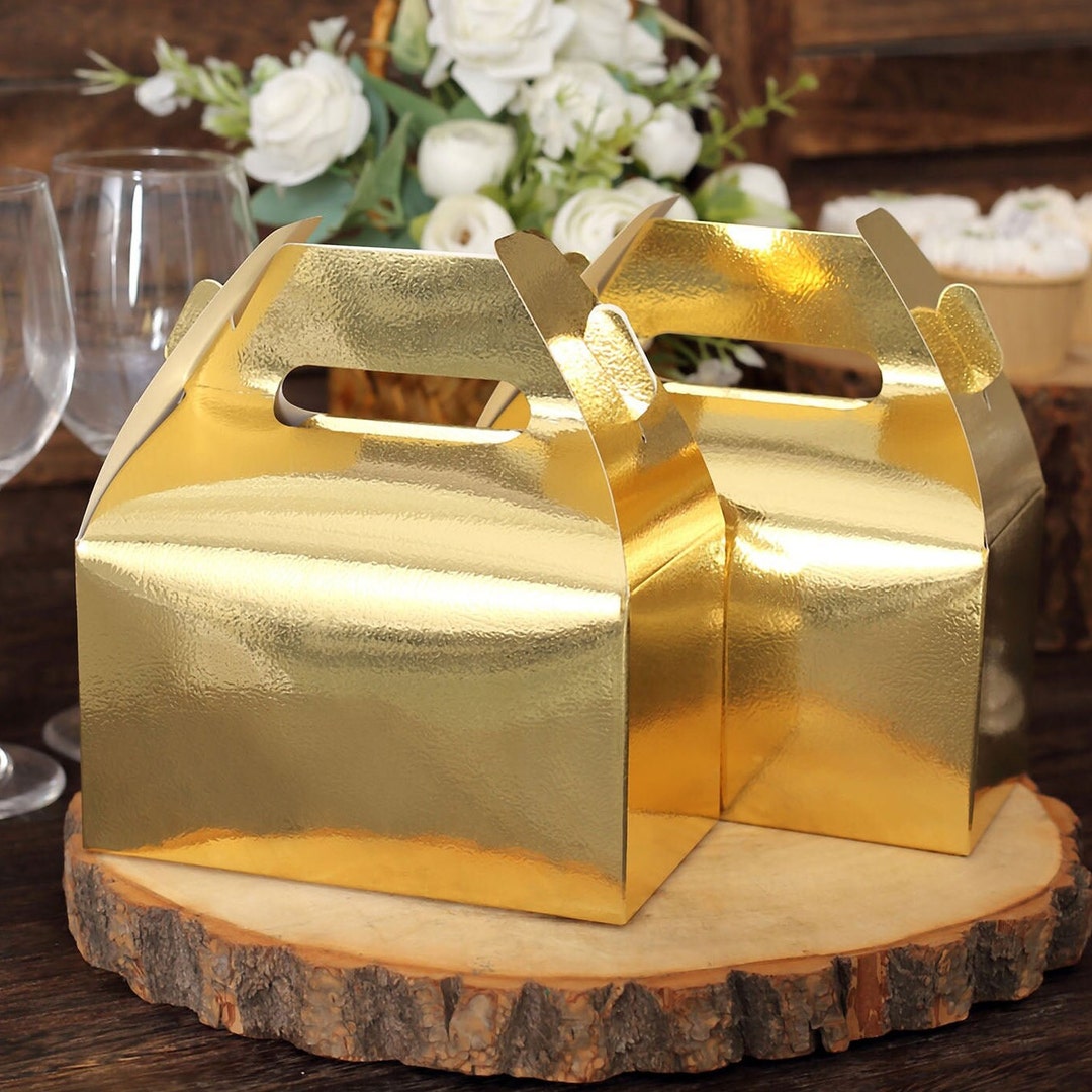 25 Pcs Metallic Gold Gable Box-great Gift Box for Bridesmaids ...