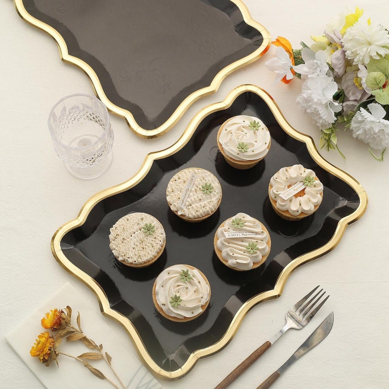 Party Serving Trays, Food Display Set of 10 Blue/gold - Etsy
