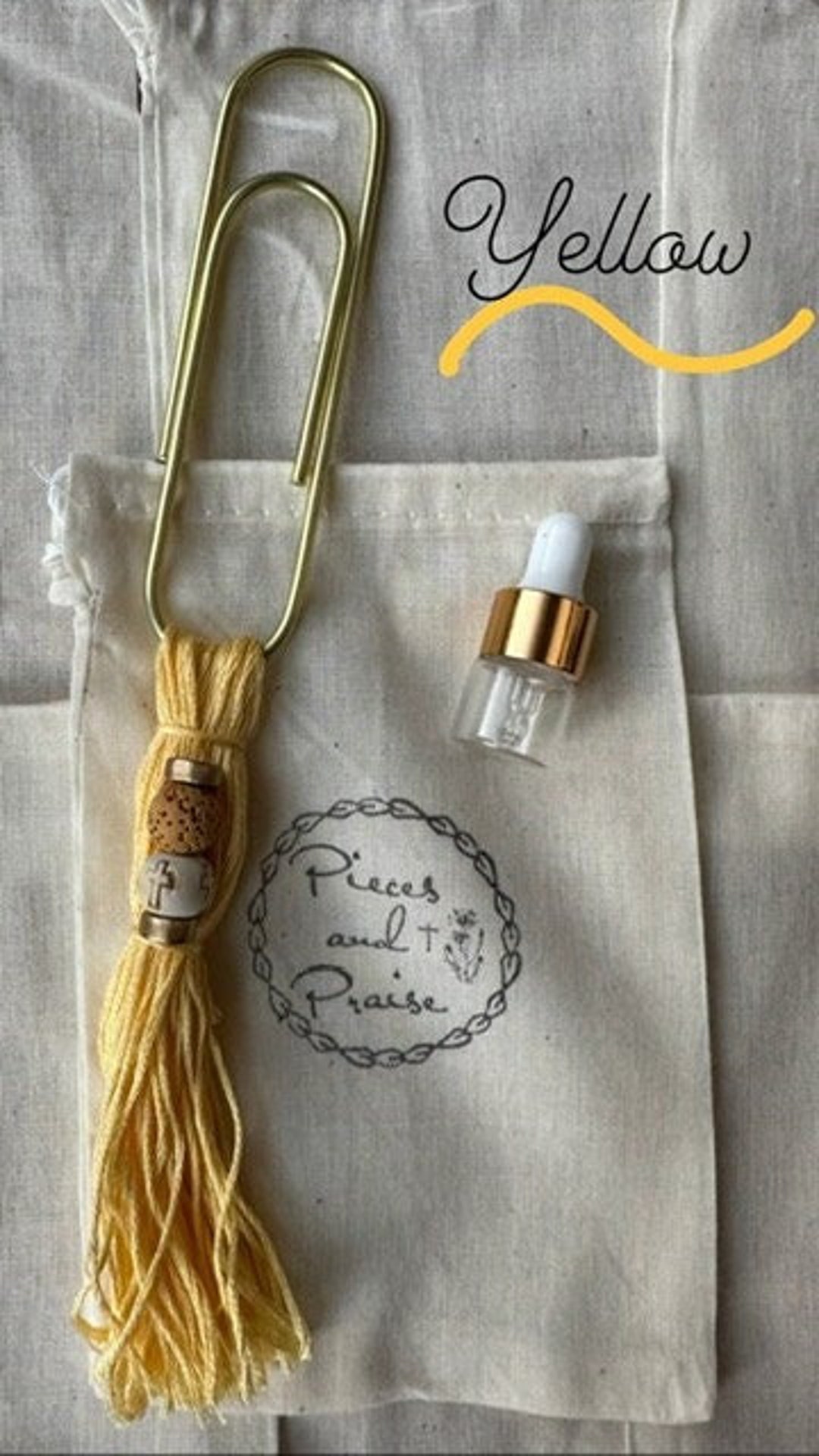 Cross Tassel Faith Bookmark (with Lava Bead for Optional Essential Oils ...