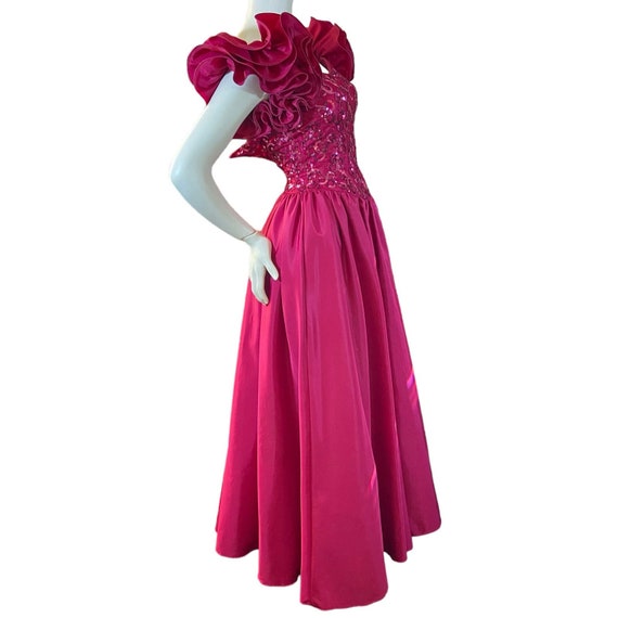 80's Vintage Hot Pink Gown by Mike Benet Formals - Gem