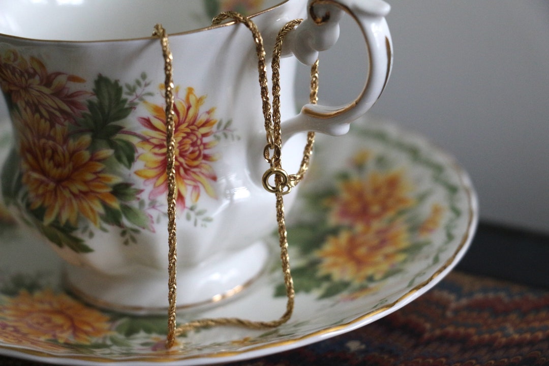 Vintage Italian 18k Gold Twisted Wheat Chain Choker Necklace Collar Chain - Etsy