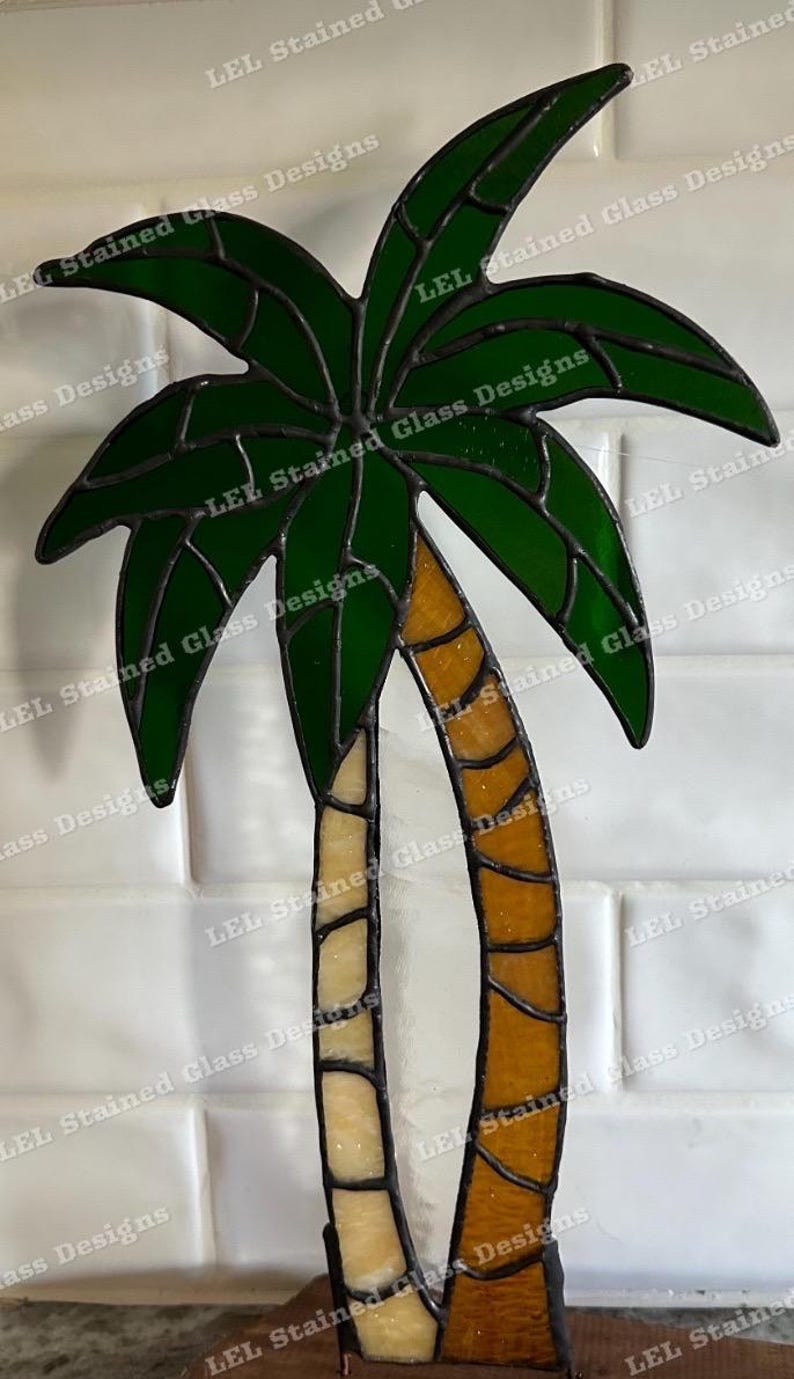 Palm Tree-stained Glass Pattern - Etsy