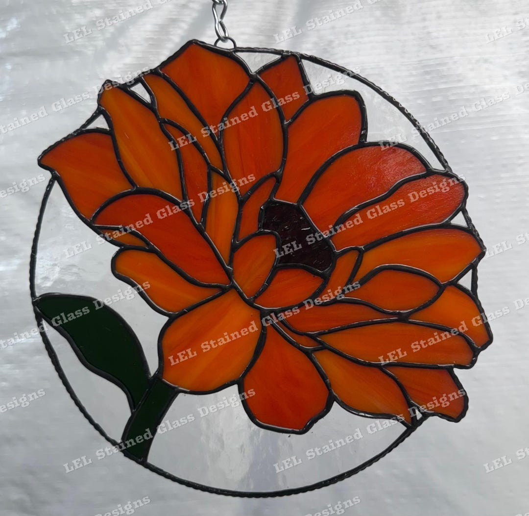 Marigold Flower-stained Glass Suncatcher Pattern - Etsy