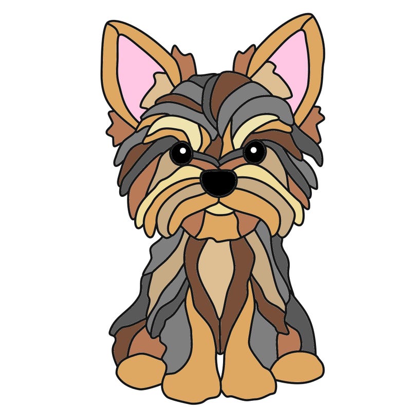 Yorkie Puppy-stained Glass Suncatcher Pattern - Etsy