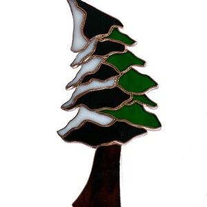Two Snow Cover Christmas Trees-stained Glass Pattern - Etsy