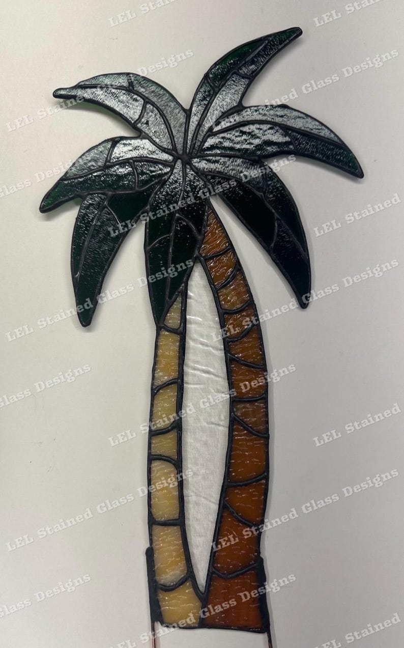 Palm Tree-stained Glass Pattern - Etsy