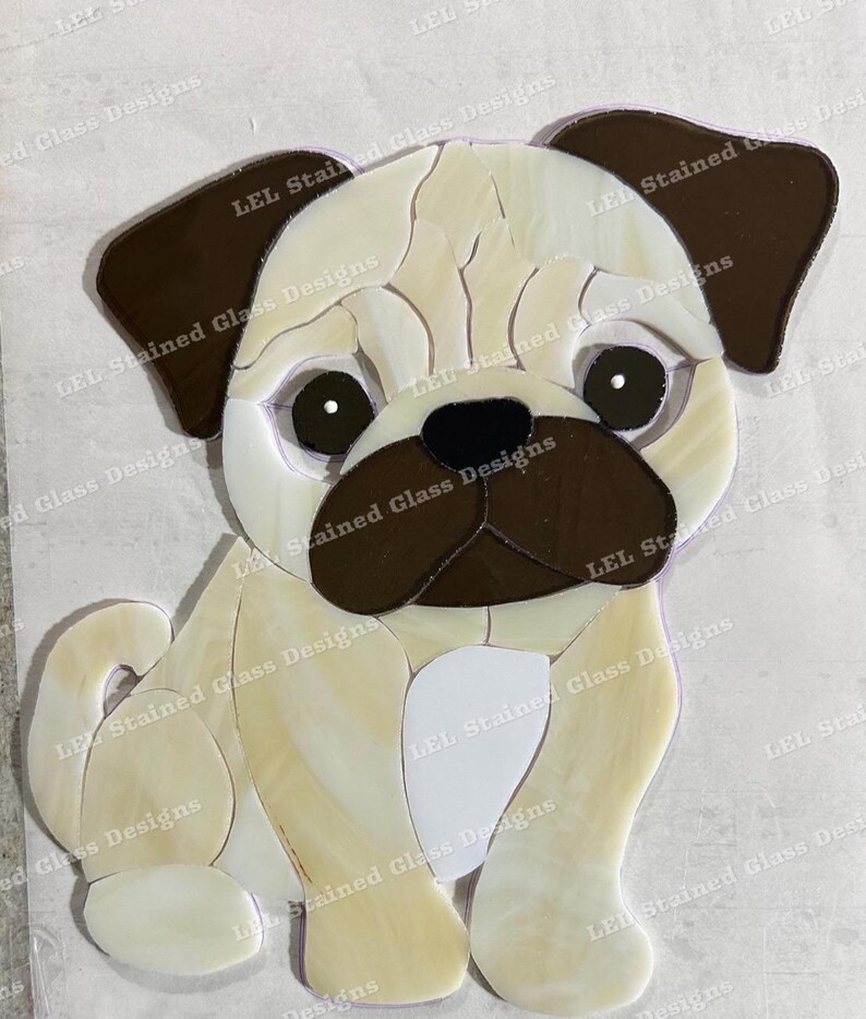 Pug Puppy-stained Glass Suncatcher Pattern - Etsy