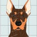 Stained Glass Panel Pattern of a Doberman Portrait - Etsy