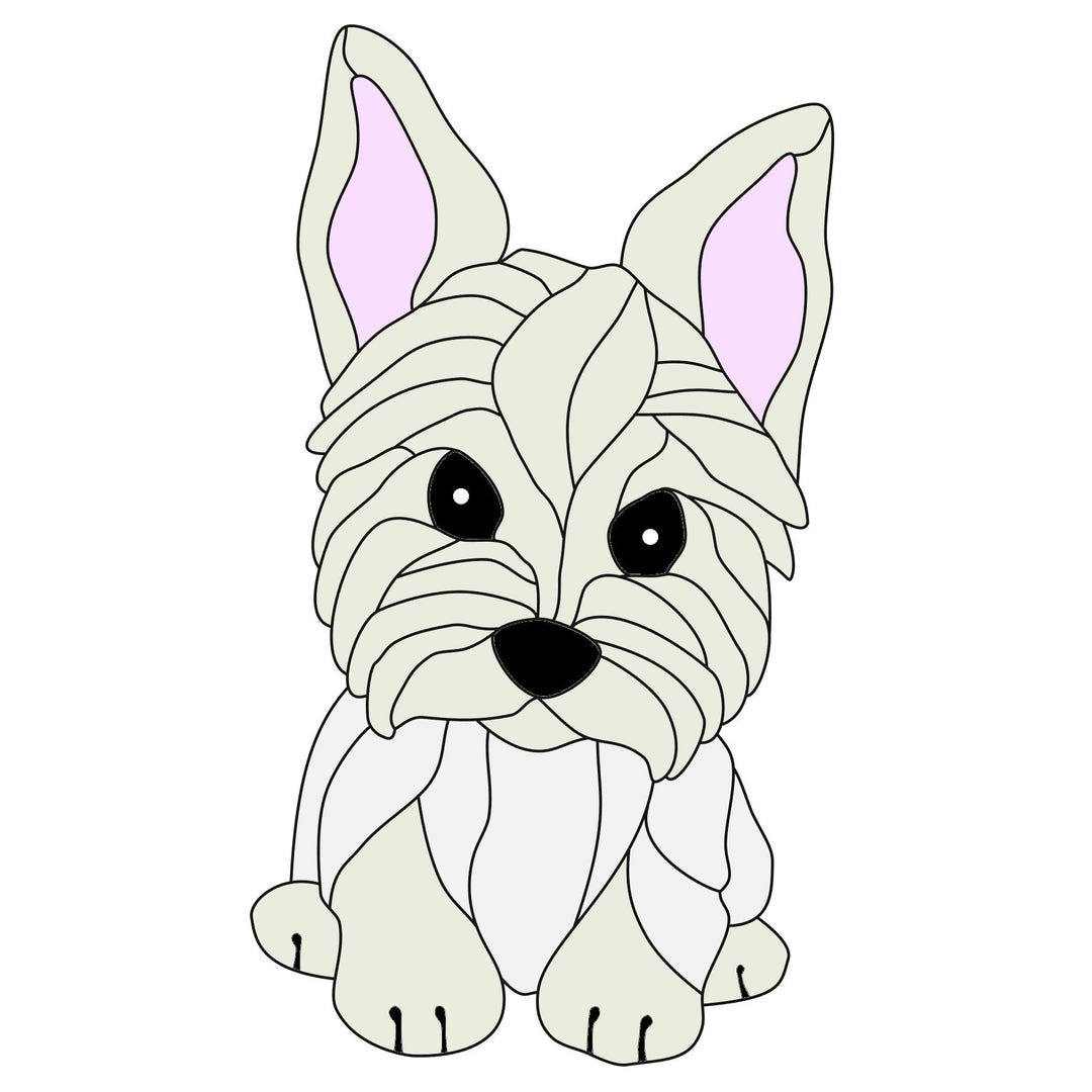 Westie Puppy-stained Glass Suncatcher Pattern - Etsy