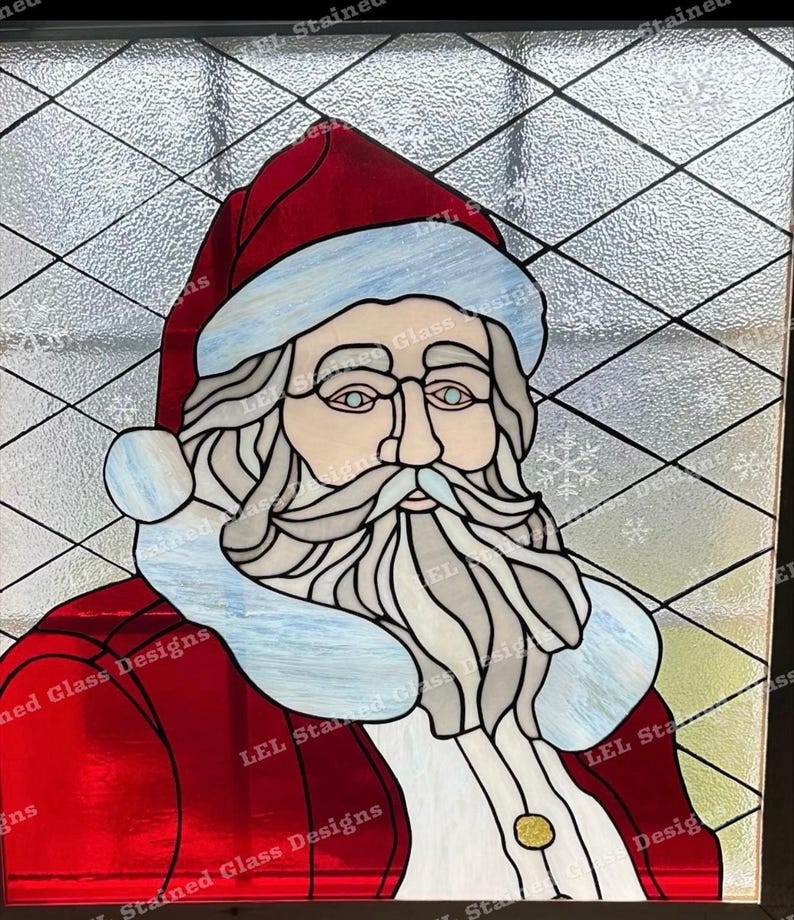Santa Stained Glass Pattern - Etsy