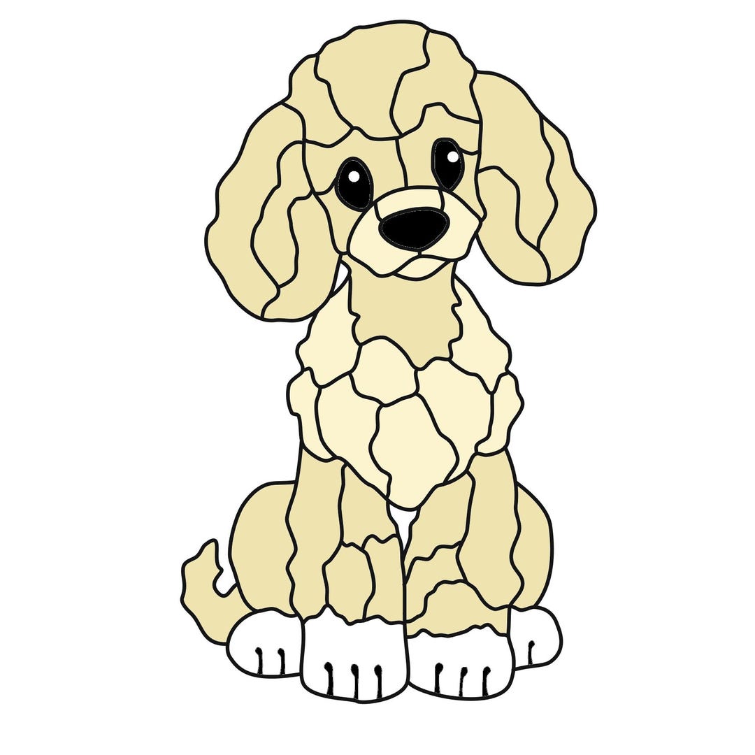 Poodle Puppy-stained Glass Suncatcher Pattern - Etsy