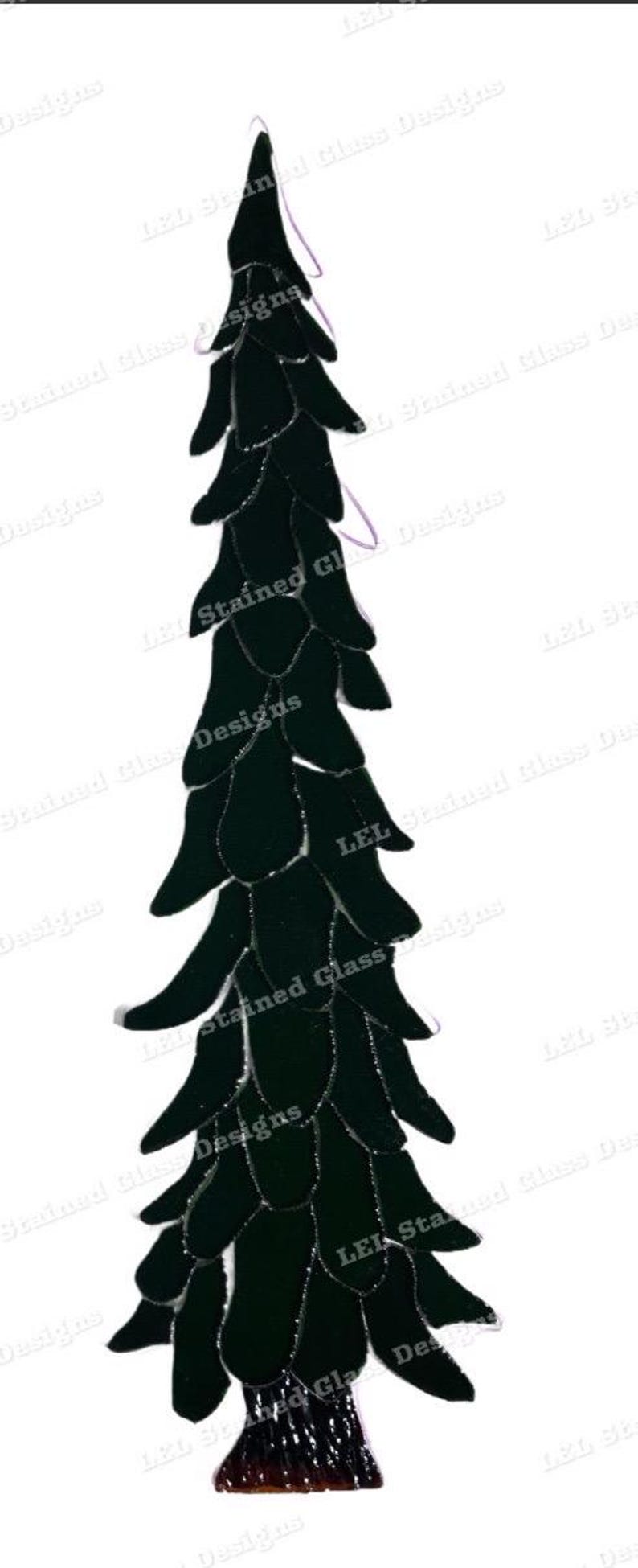 Two Pine Trees-stained Glass Patterns - Etsy