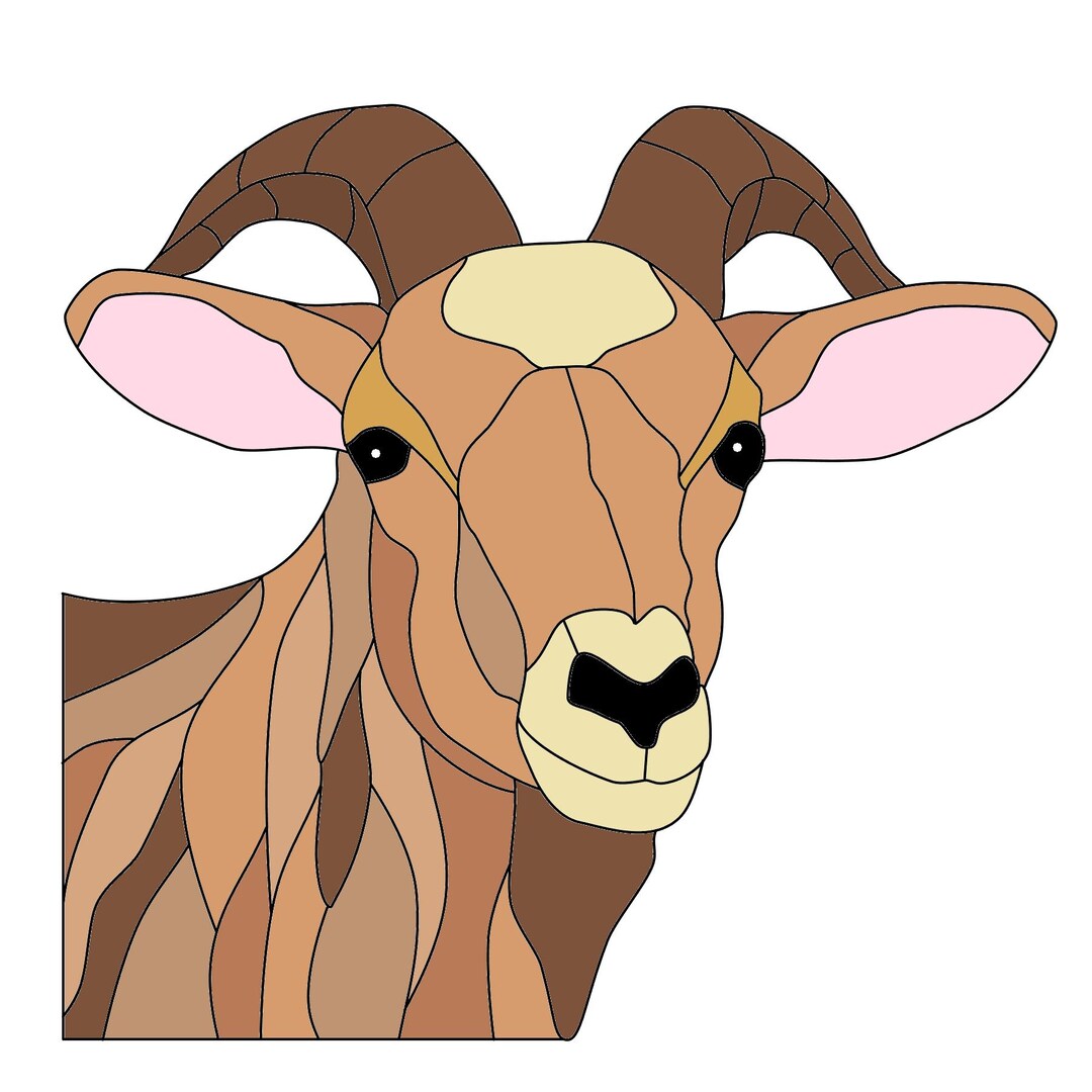 Billy Goat-stained Glass Corner Pattern - Etsy