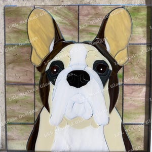 Stained Glass Panel Pattern of a French Bulldog Portrait - Etsy