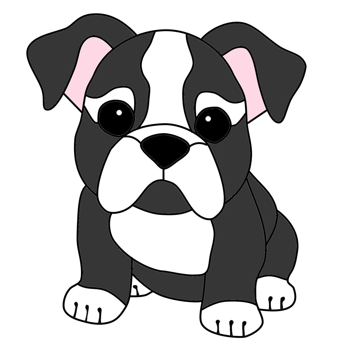 Bulldog Puppy-stained Glass Suncatcher Pattern - Etsy