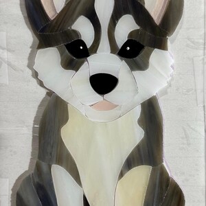 Husky Puppy-stained Glass Suncatcher Pattern - Etsy