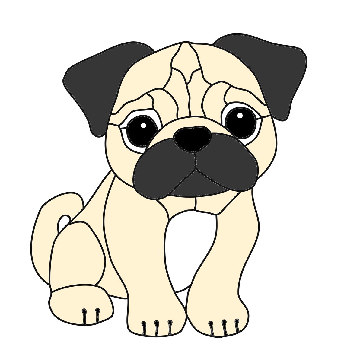 Pug Puppy-stained Glass Suncatcher Pattern - Etsy