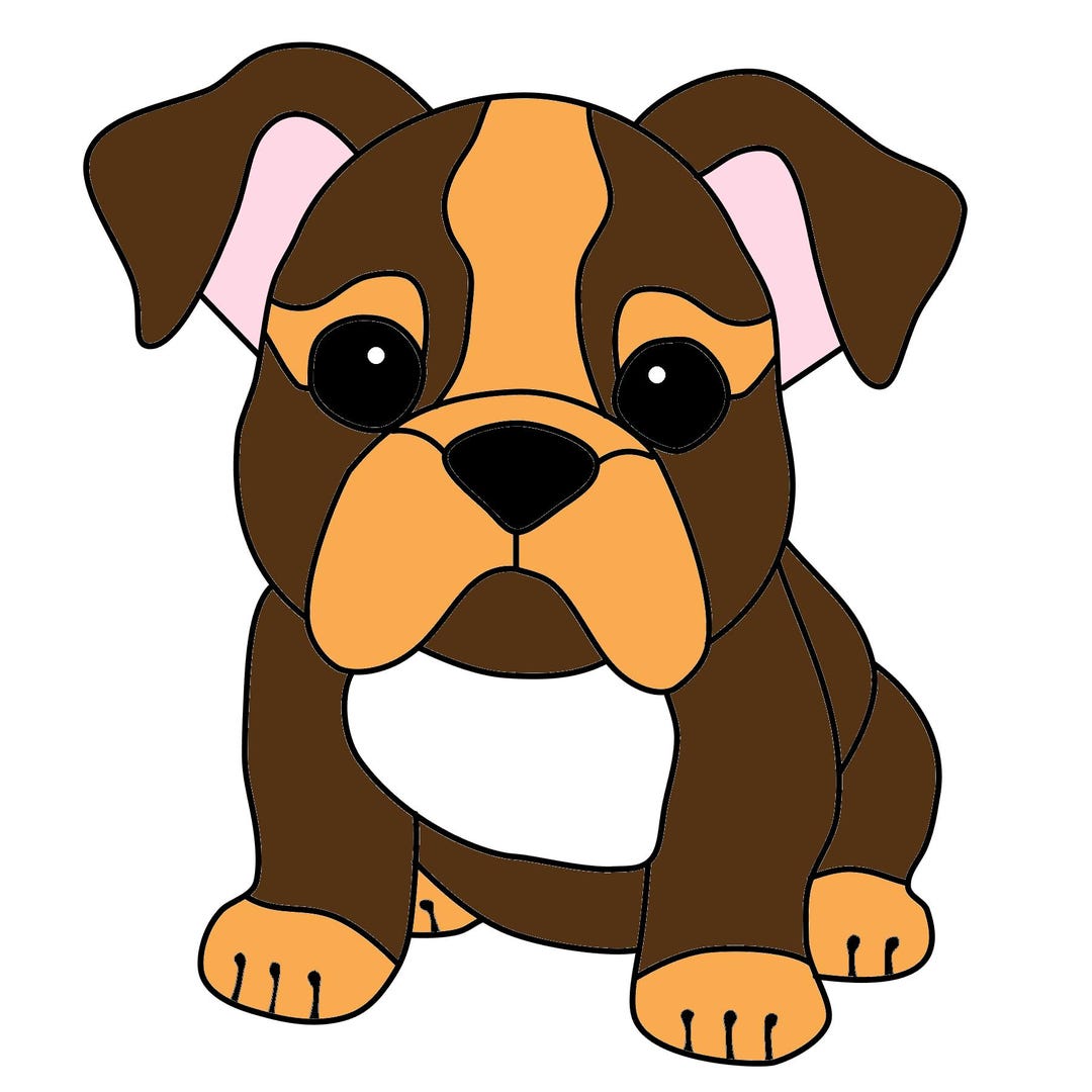 Bulldog Puppy-stained Glass Suncatcher Pattern - Etsy