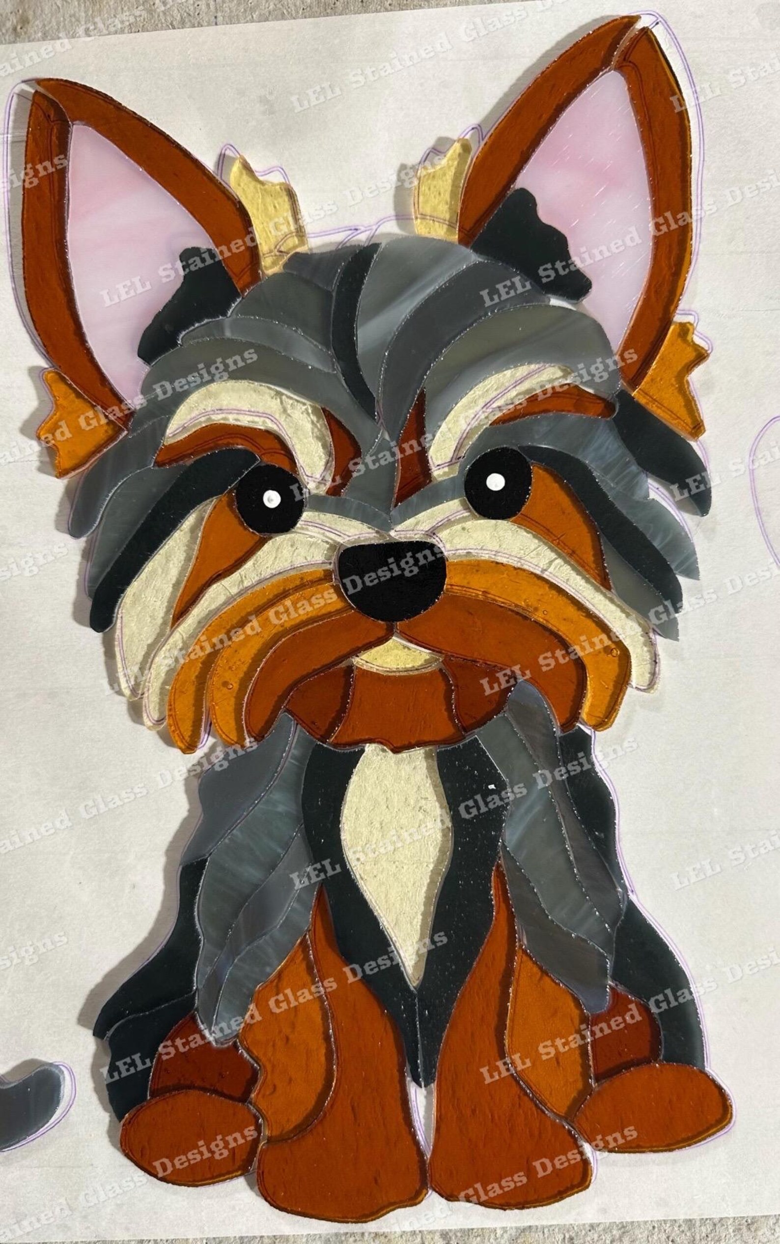 Yorkie Puppy-stained Glass Suncatcher Pattern - Etsy