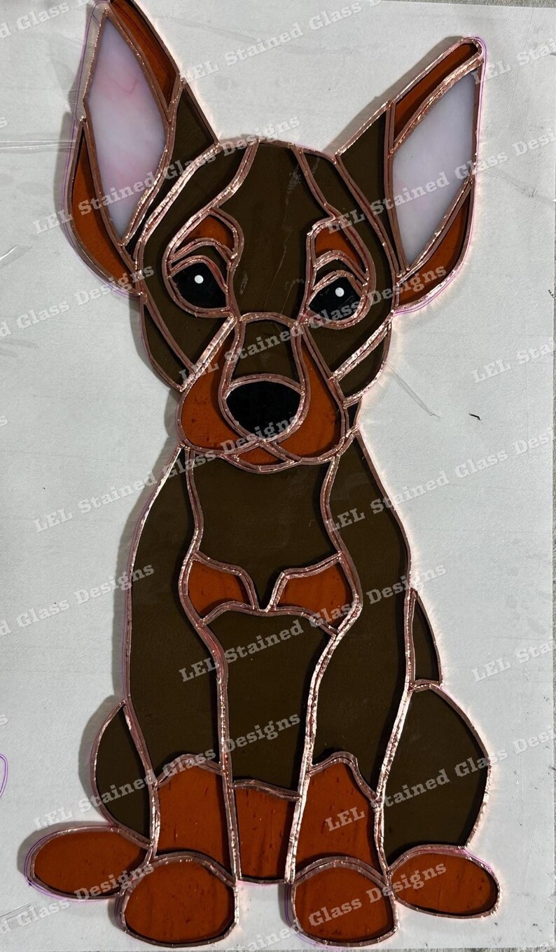 Doberman Puppy-stained Glass Suncatcher Pattern - Etsy