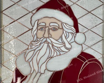Striding Santa Stained Glass Pattern - Etsy