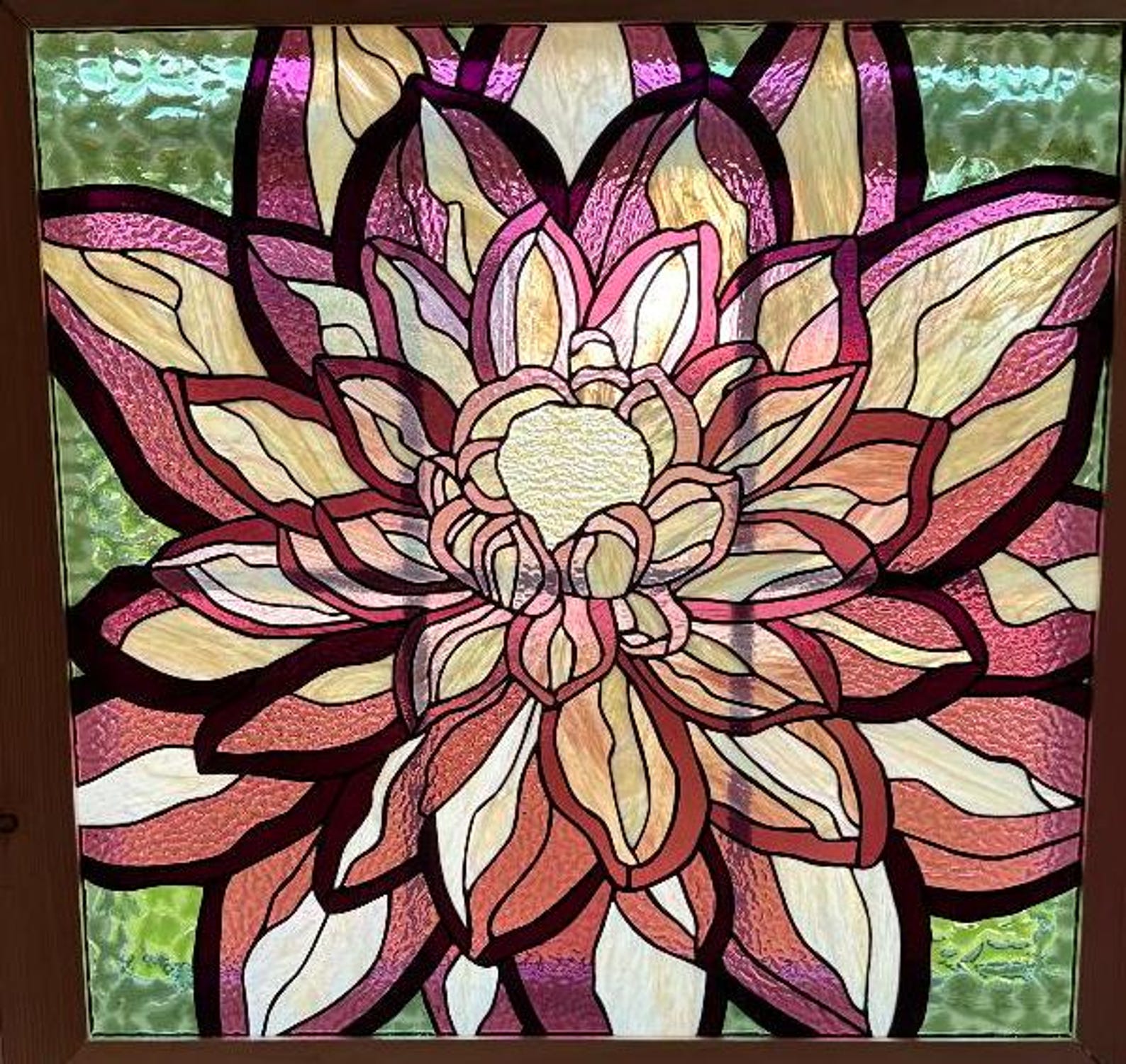 Dahlia Stained Glass Window Panel Pattern - Etsy