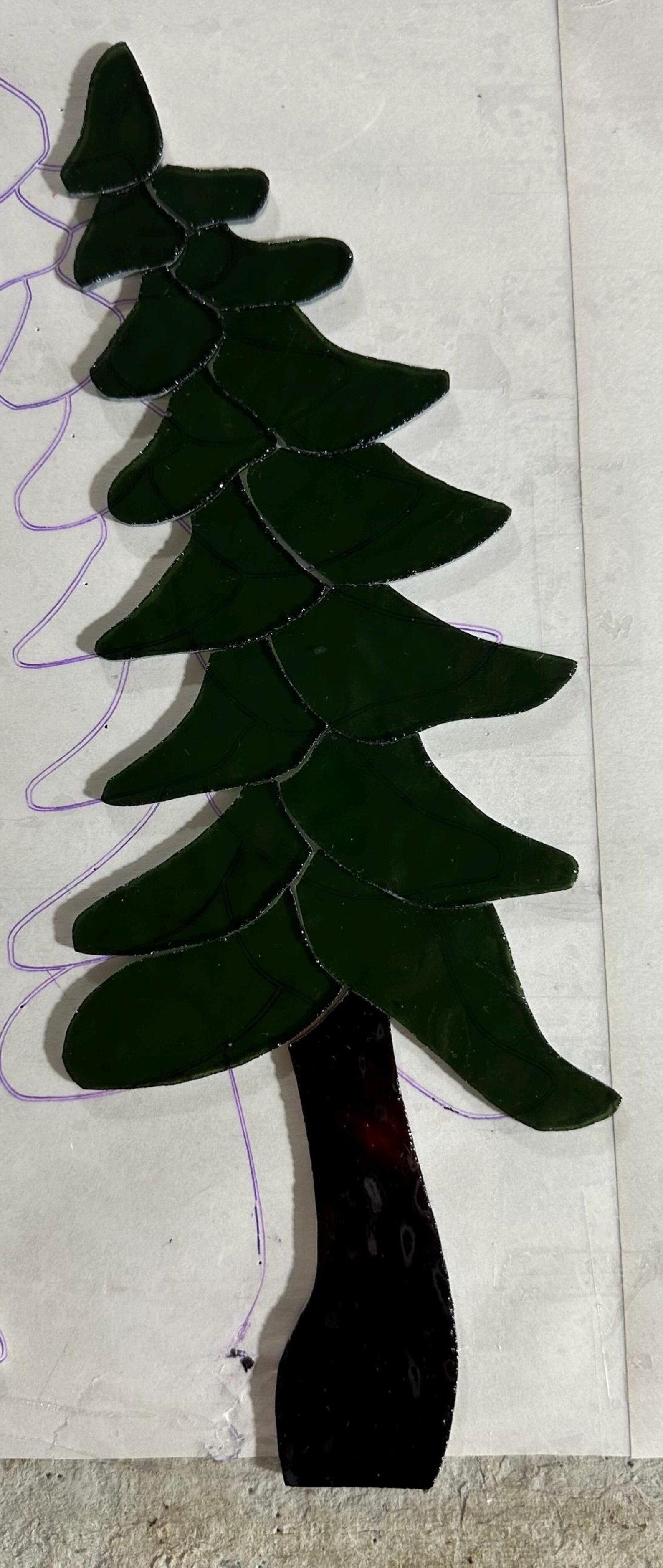 Evergreen Tree-stained Glass Pattern - Etsy
