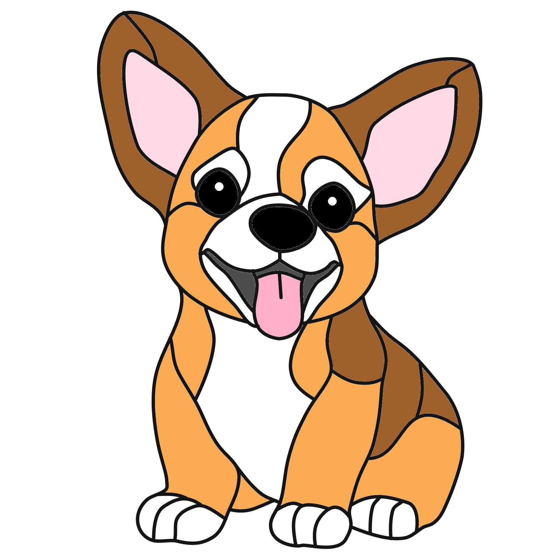 Corgi Puppy-stained Glass Suncatcher Pattern - Etsy