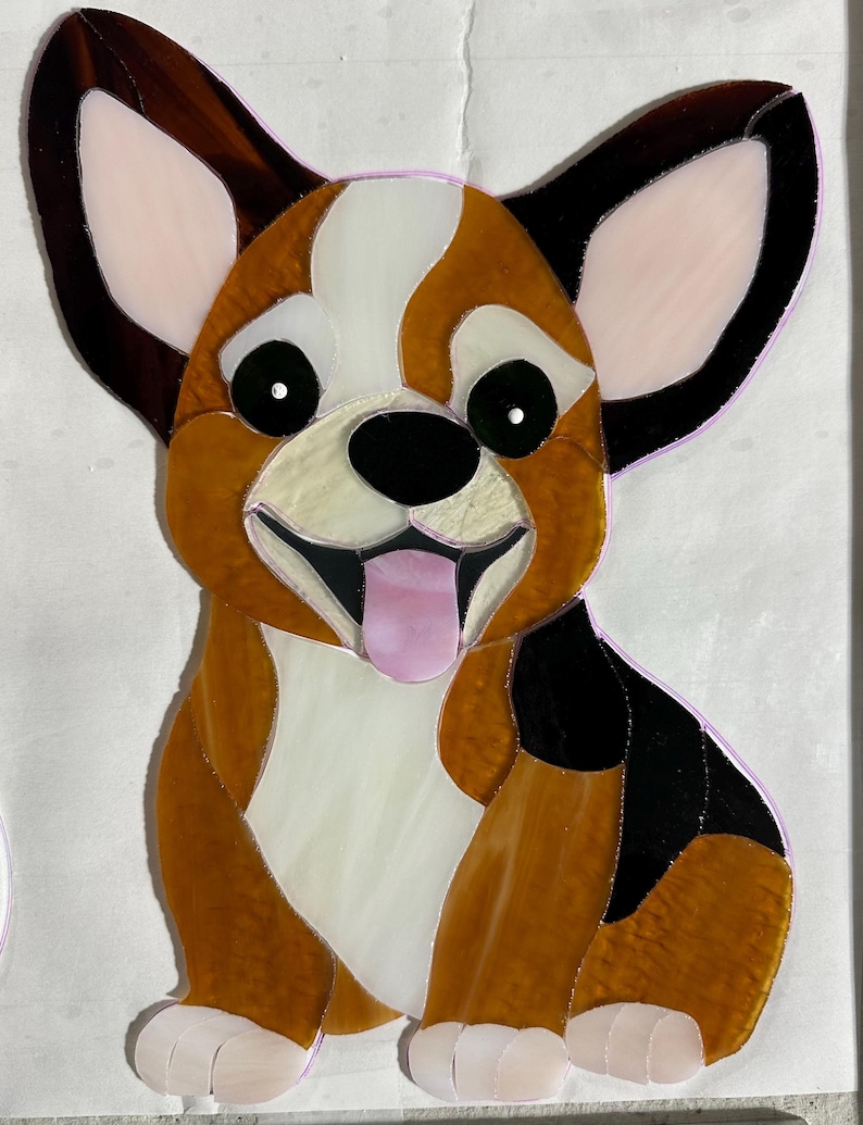 Corgi Puppy-stained Glass Suncatcher Pattern - Etsy
