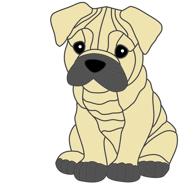 Shar-pei Puppy-stained Glass Suncatcher Pattern - Etsy