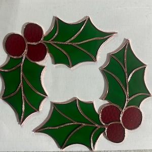 Holly Corner Suncatcher-stained Glass Pattern - Etsy