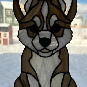 Husky Puppy-stained Glass Suncatcher Pattern - Etsy