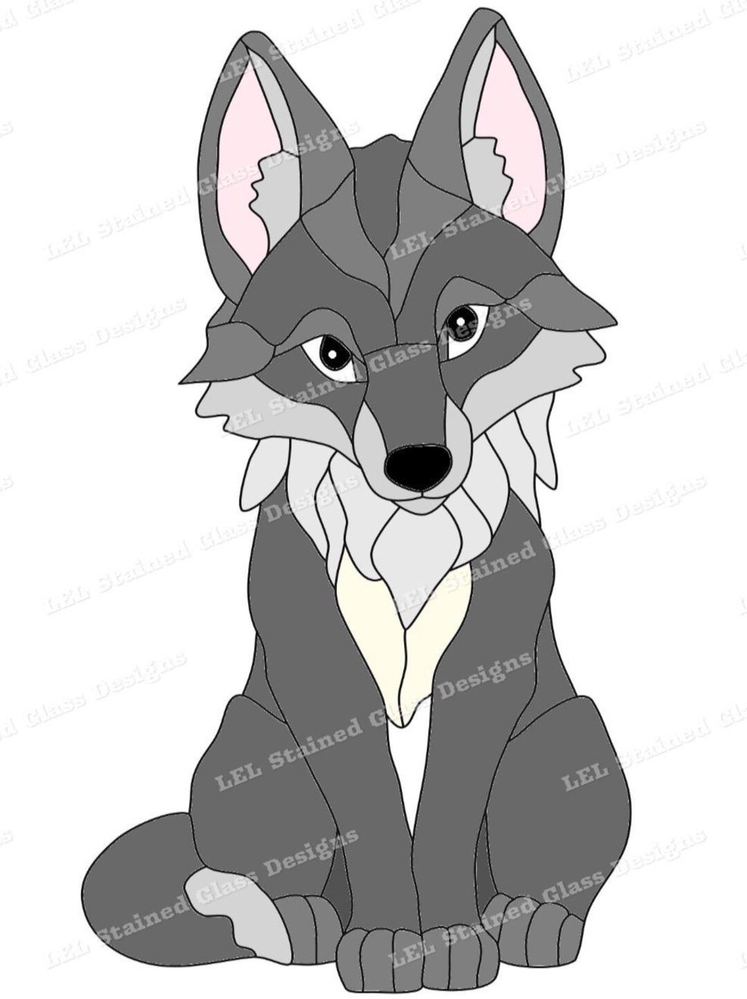 Stained Glass Suncatcher Pattern of an Alpha Wolf - Etsy