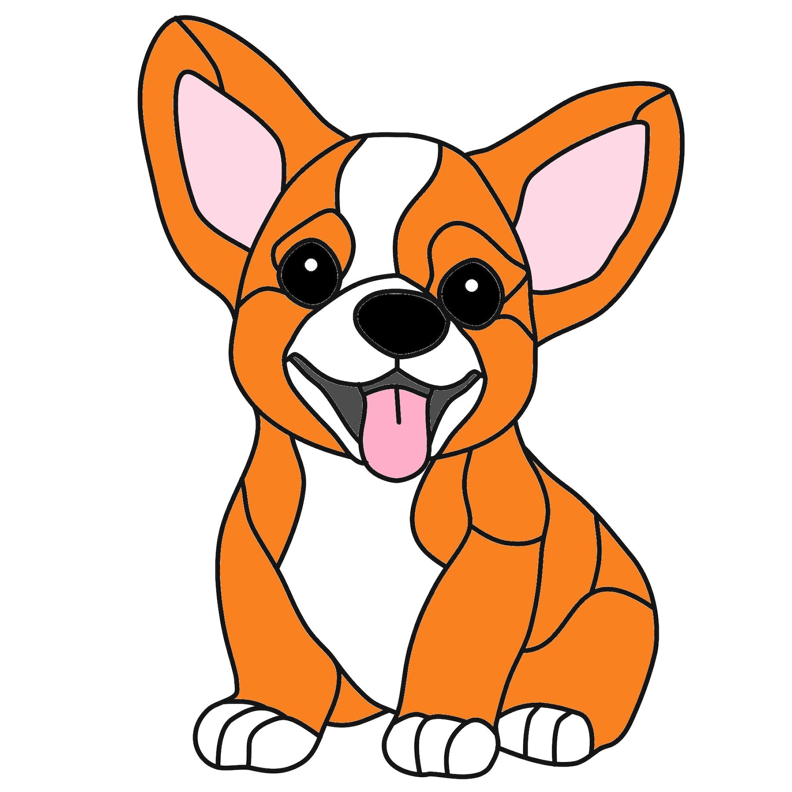 Corgi Puppy-stained Glass Suncatcher Pattern - Etsy