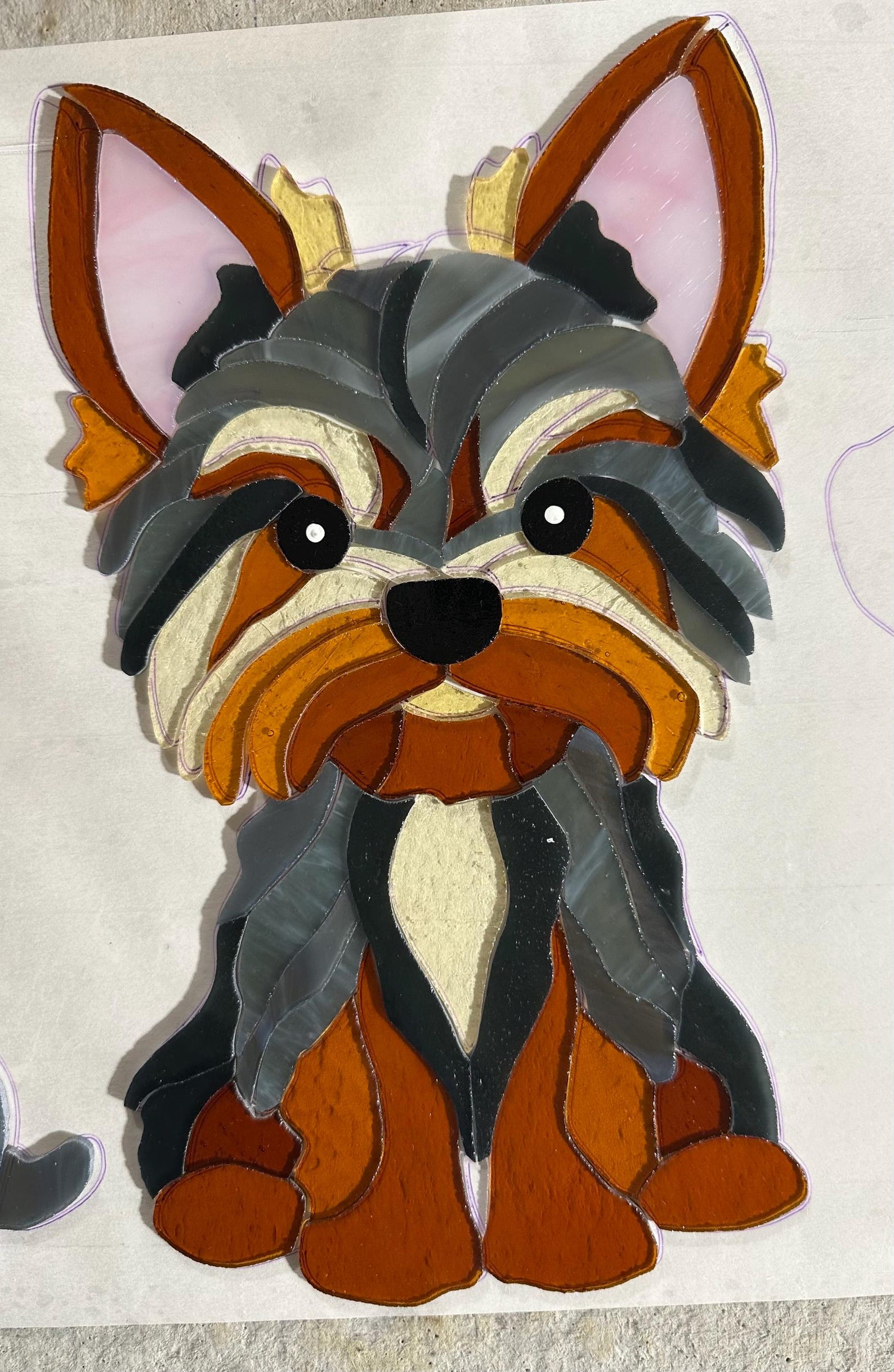 Yorkie Puppy-stained Glass Suncatcher Pattern - Etsy