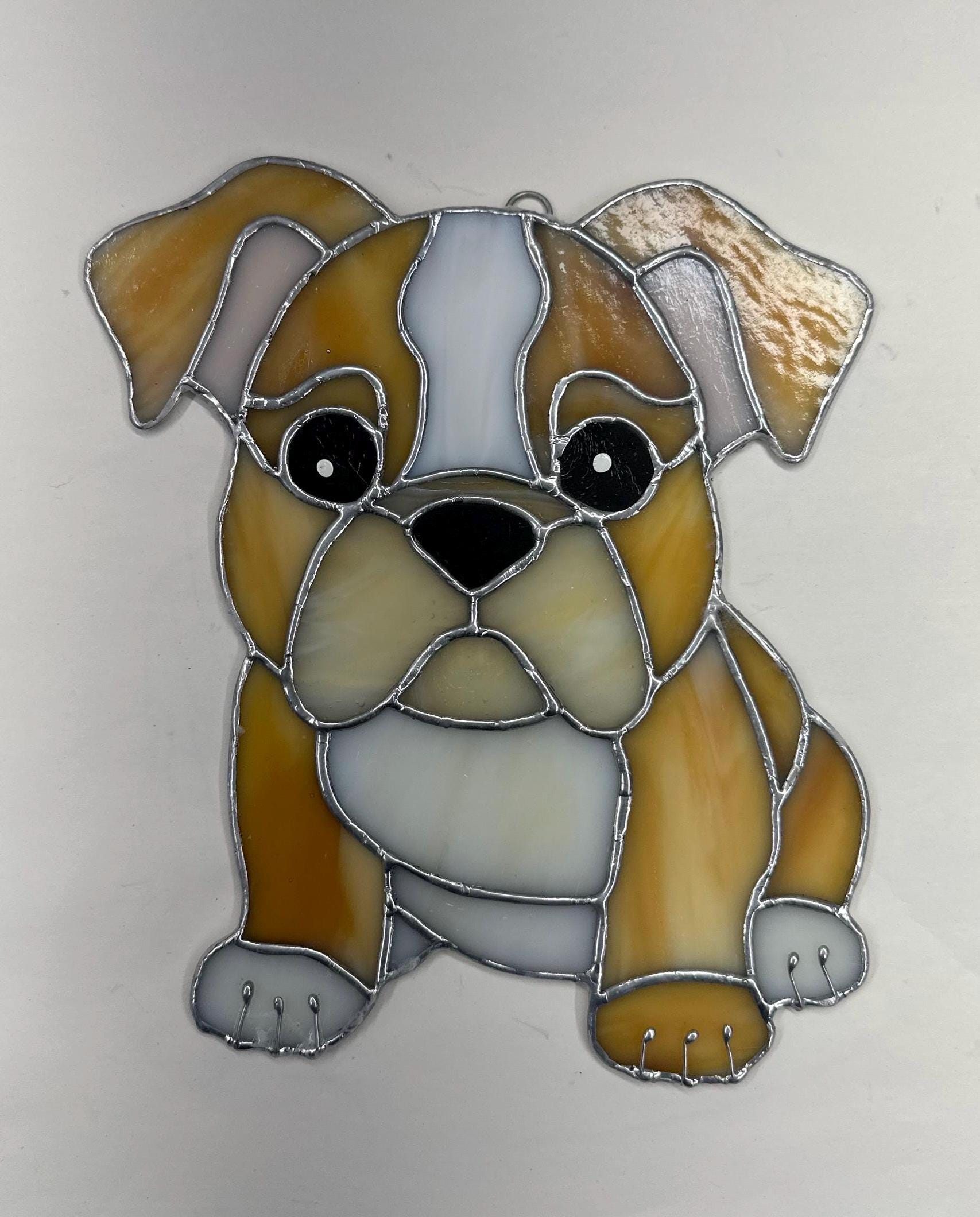 Bulldog Puppy-stained Glass Suncatcher Pattern - Etsy