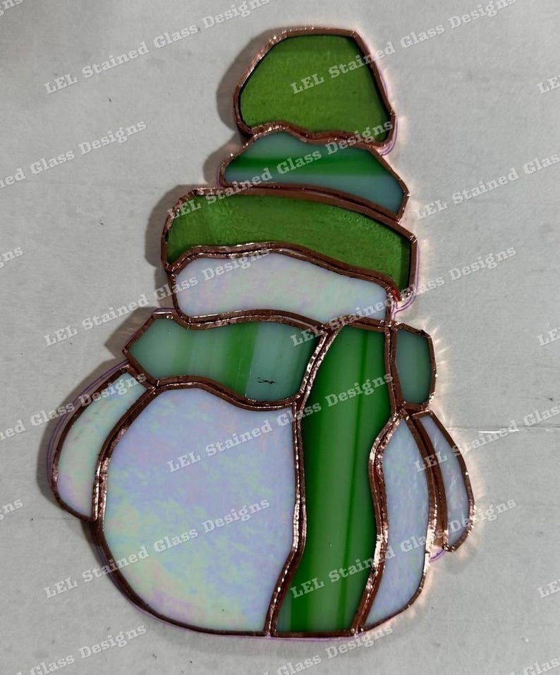 Snowman Suncatcher-stained Glass Pattern - Etsy