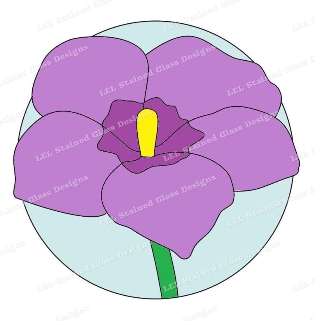Violet Flower-stained Glass Suncatcher Pattern - Etsy