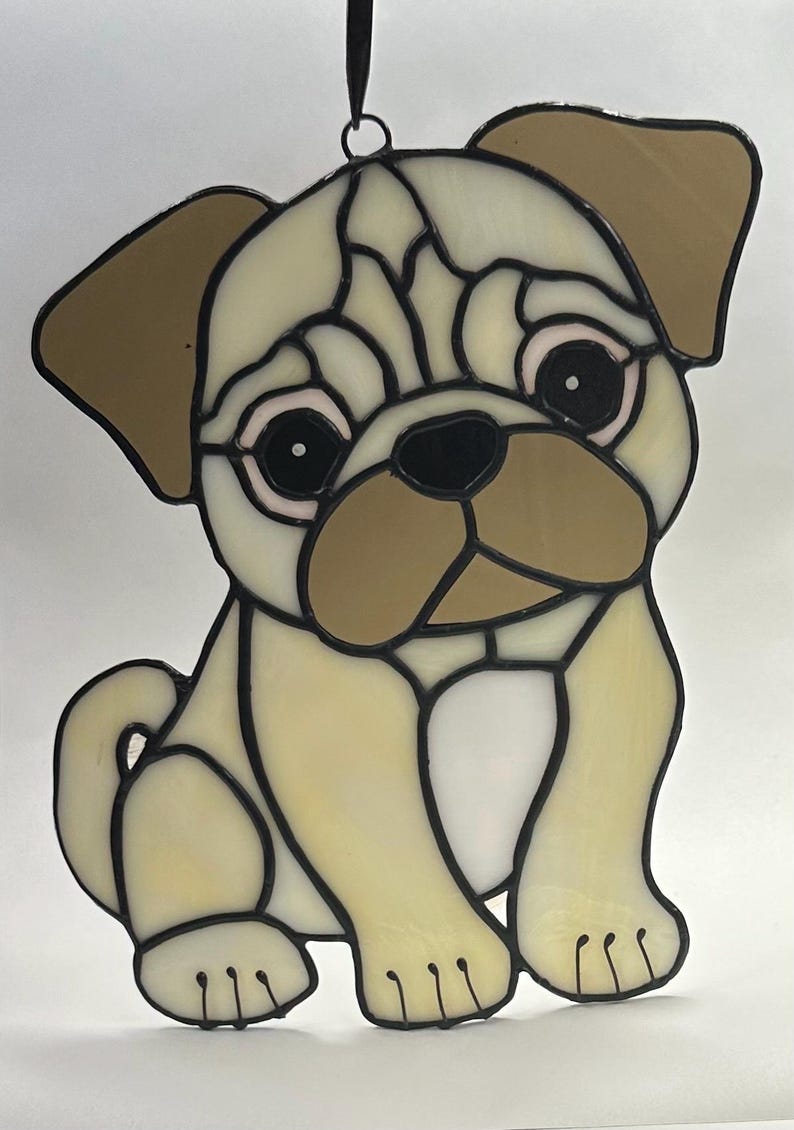 Pug Puppy-stained Glass Suncatcher Pattern - Etsy
