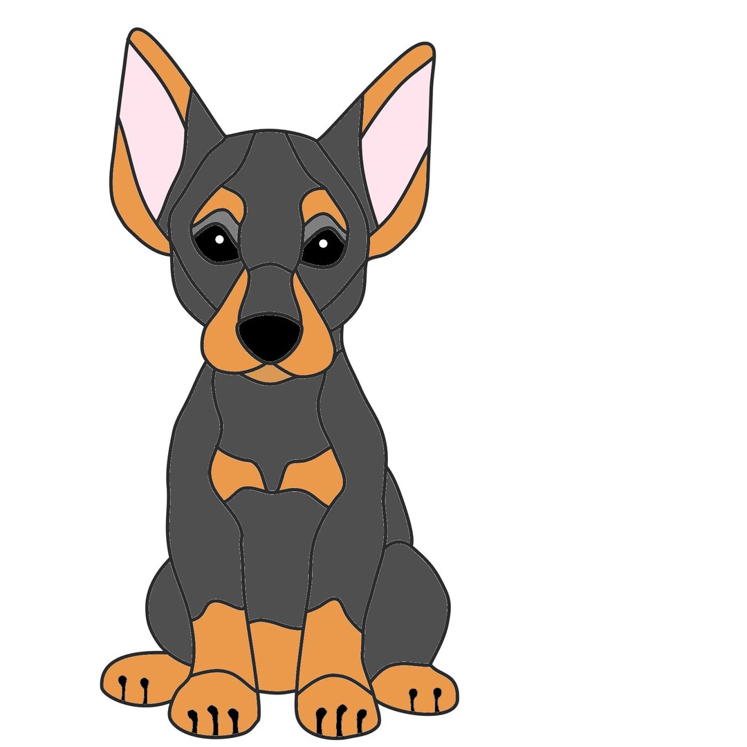 Doberman Puppy-stained Glass Suncatcher Pattern - Etsy