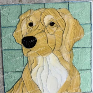 Stained Glass Panel Pattern of a Golden Retriever Portrait - Etsy