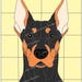 Stained Glass Panel Pattern of a Doberman Portrait - Etsy
