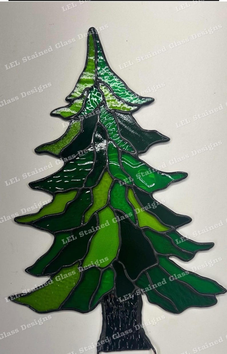 Christmas Tree-stained Glass Pattern - Etsy
