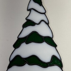 Two Snow Cover Christmas Trees-stained Glass Pattern - Etsy