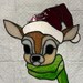Fawn With Santa Hat-stained Glass Suncatcher Pattern - Etsy